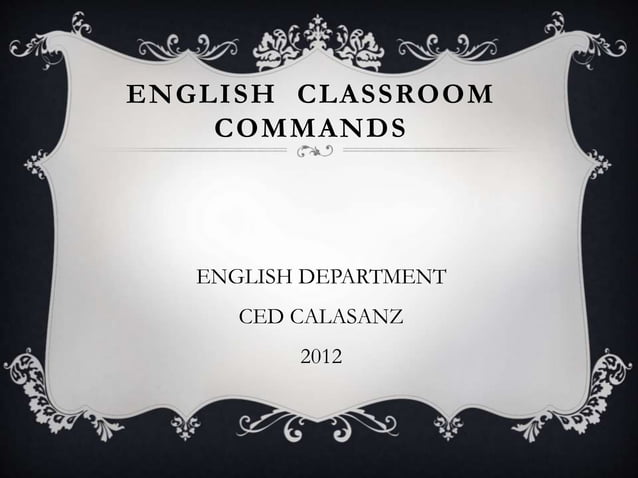 English classroom commands | PPTX
