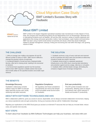 Case Study: ISMT Limited's Success Story with Vaultastic | PDF
