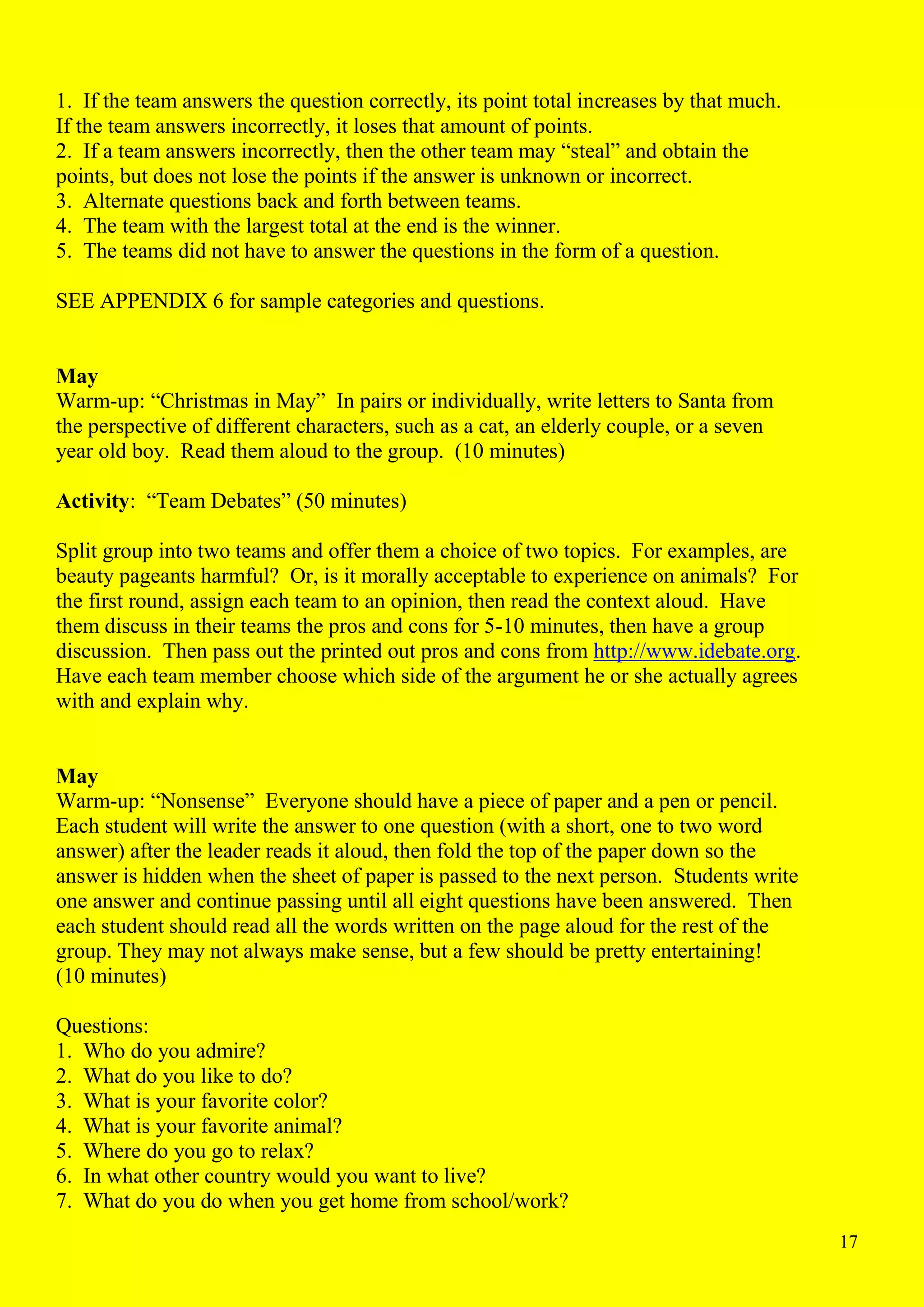 English club activities | PDF