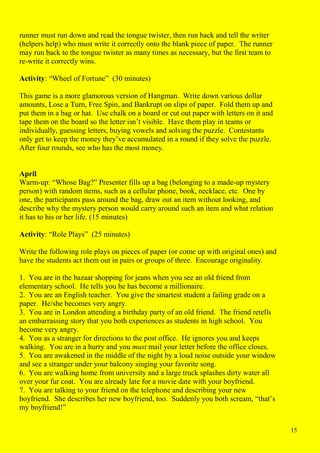 English club activities | PDF