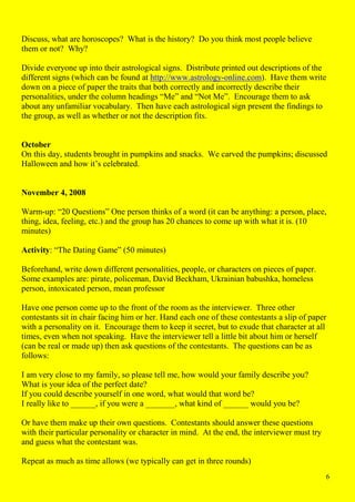 English club activities | PDF