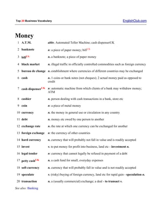 English club top-20-business-vocabulary | PDF