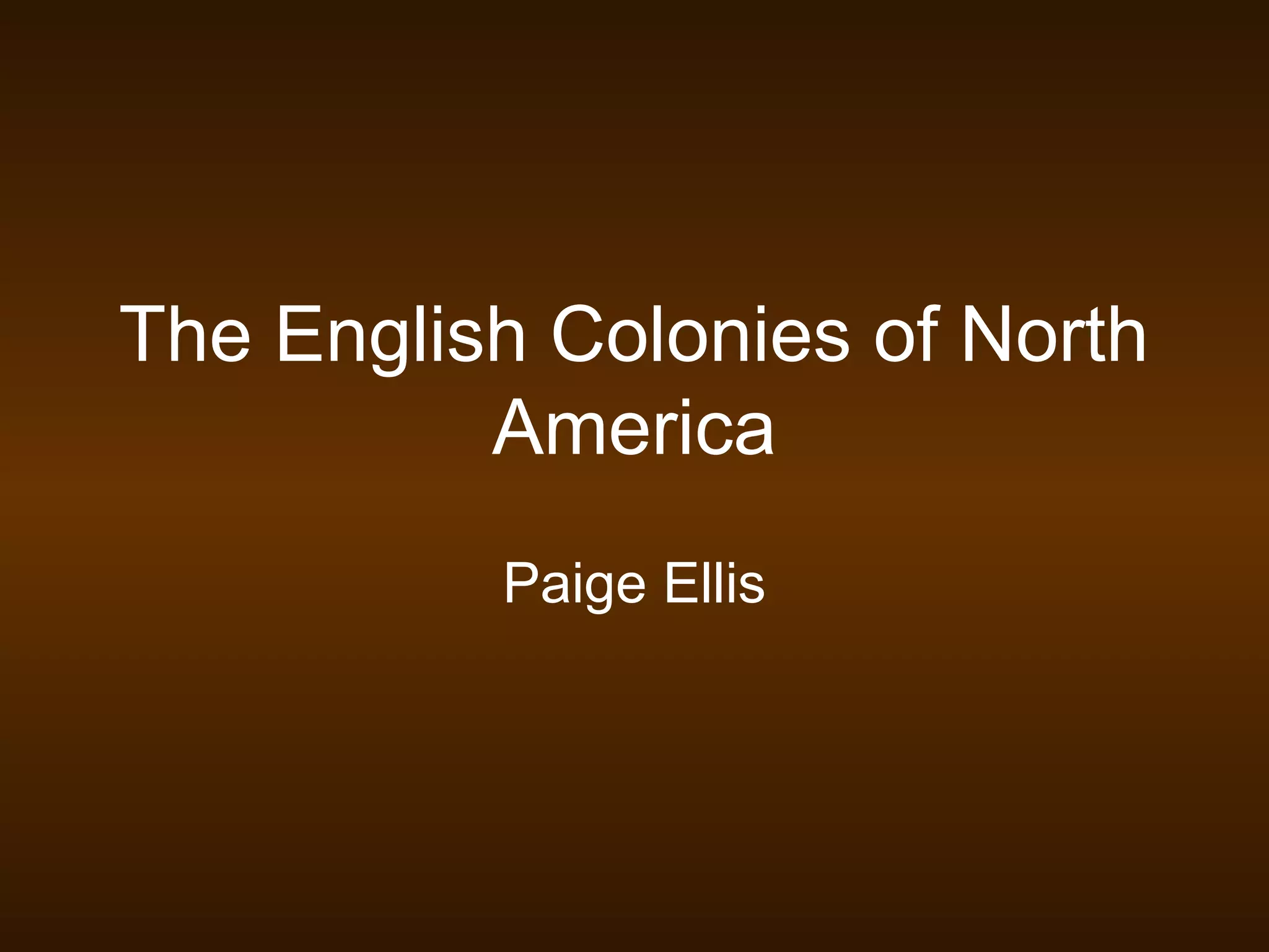 English colonies of north america | PPT