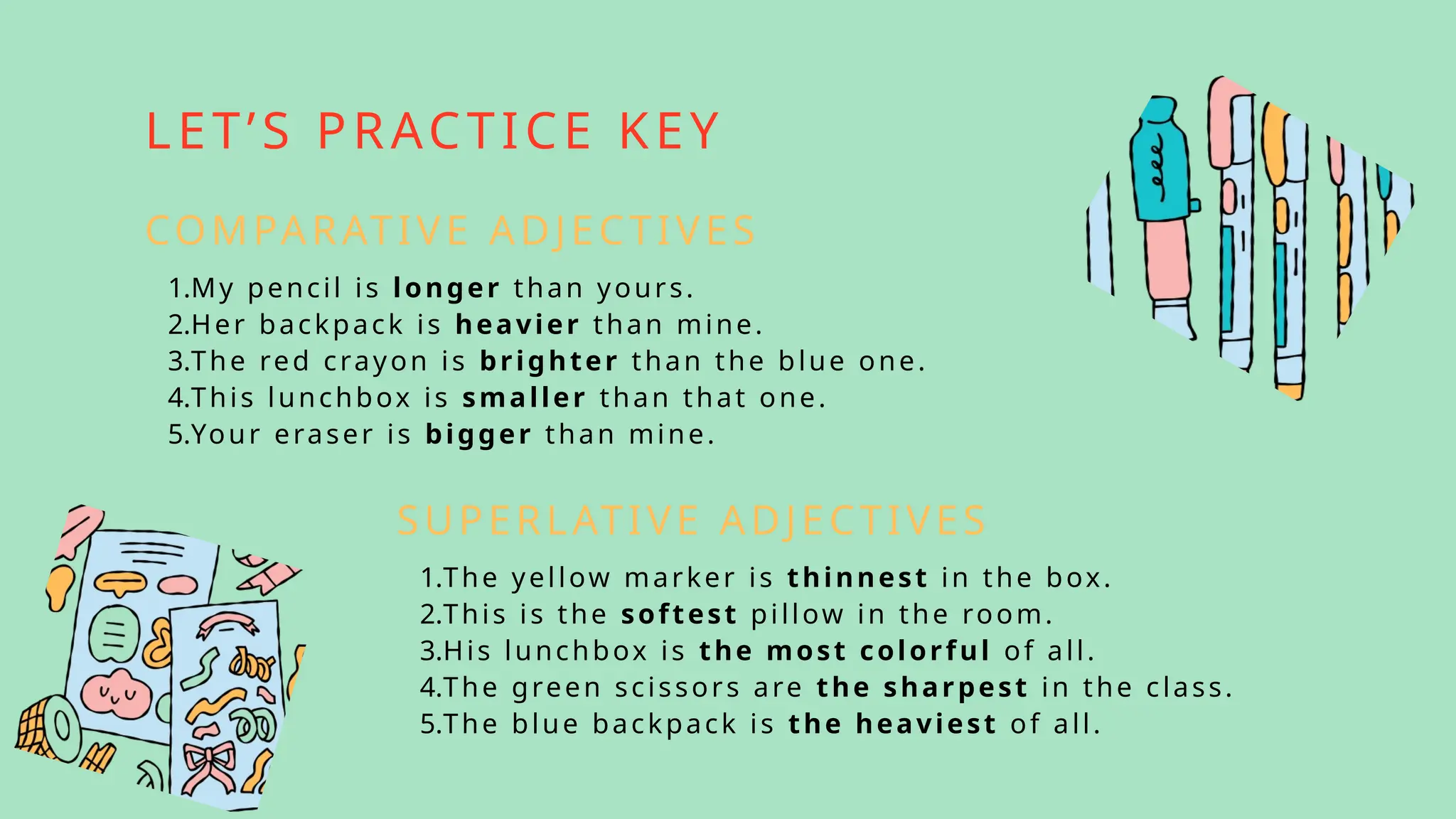 English Comparative and Superlative Adjectives Education Presentation ...
