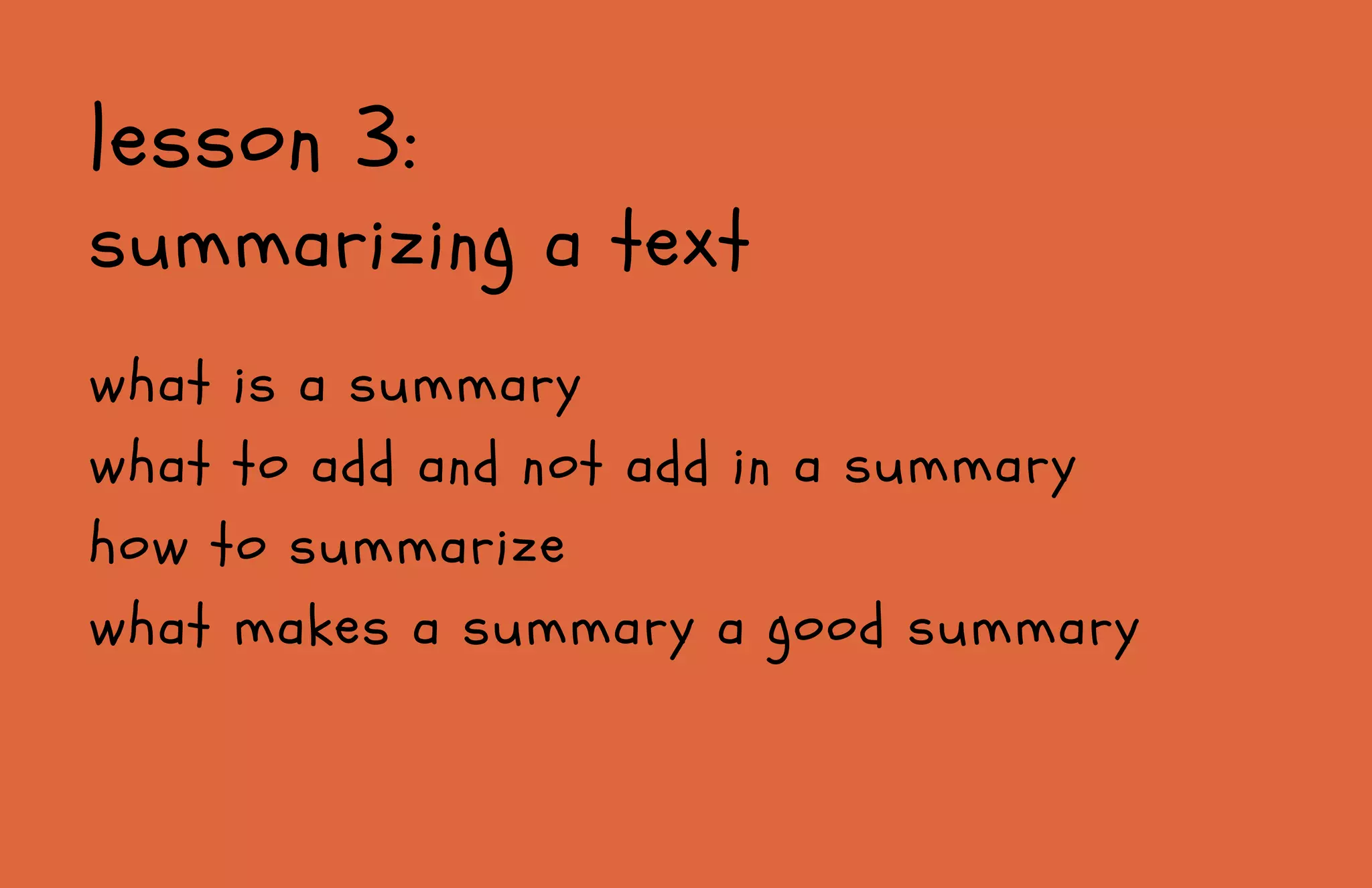 English Lesson 3: Summarizing a Text | PDF