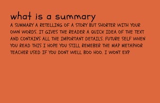 English Lesson 3: Summarizing a Text | PDF