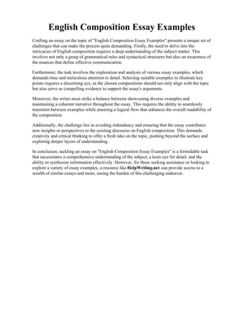 English Composition Essay Examples.pdfEnglish Composition Essay ...