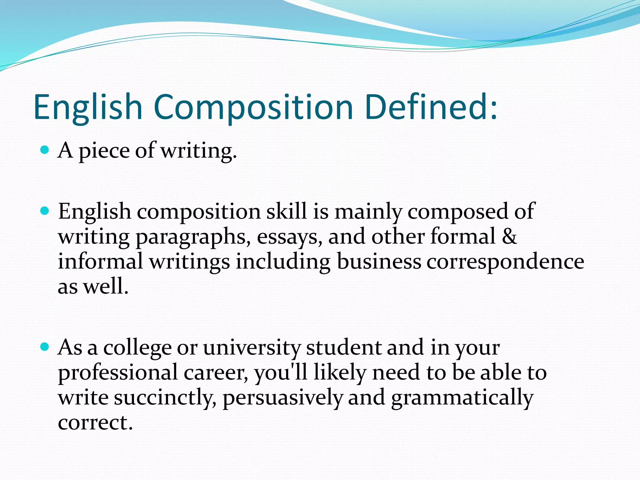 English Composition Skill | PPTX