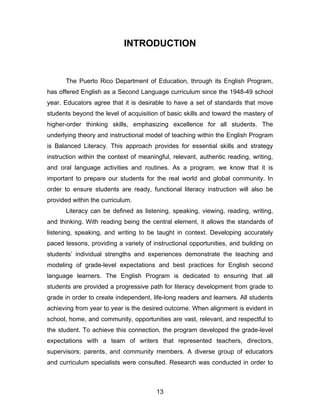 English content standards and grade level expectations | PDF