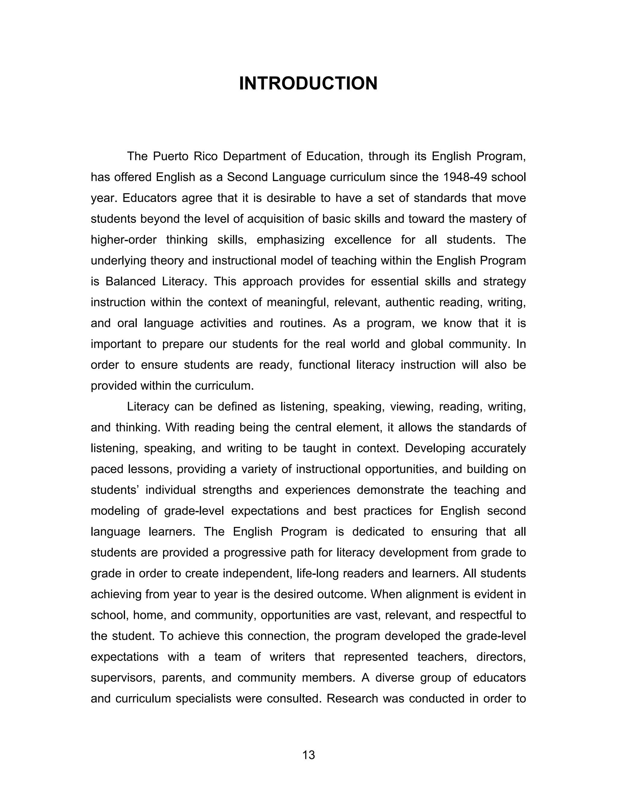 English content standards and grade level expectations Puerto Rico 2007 ...