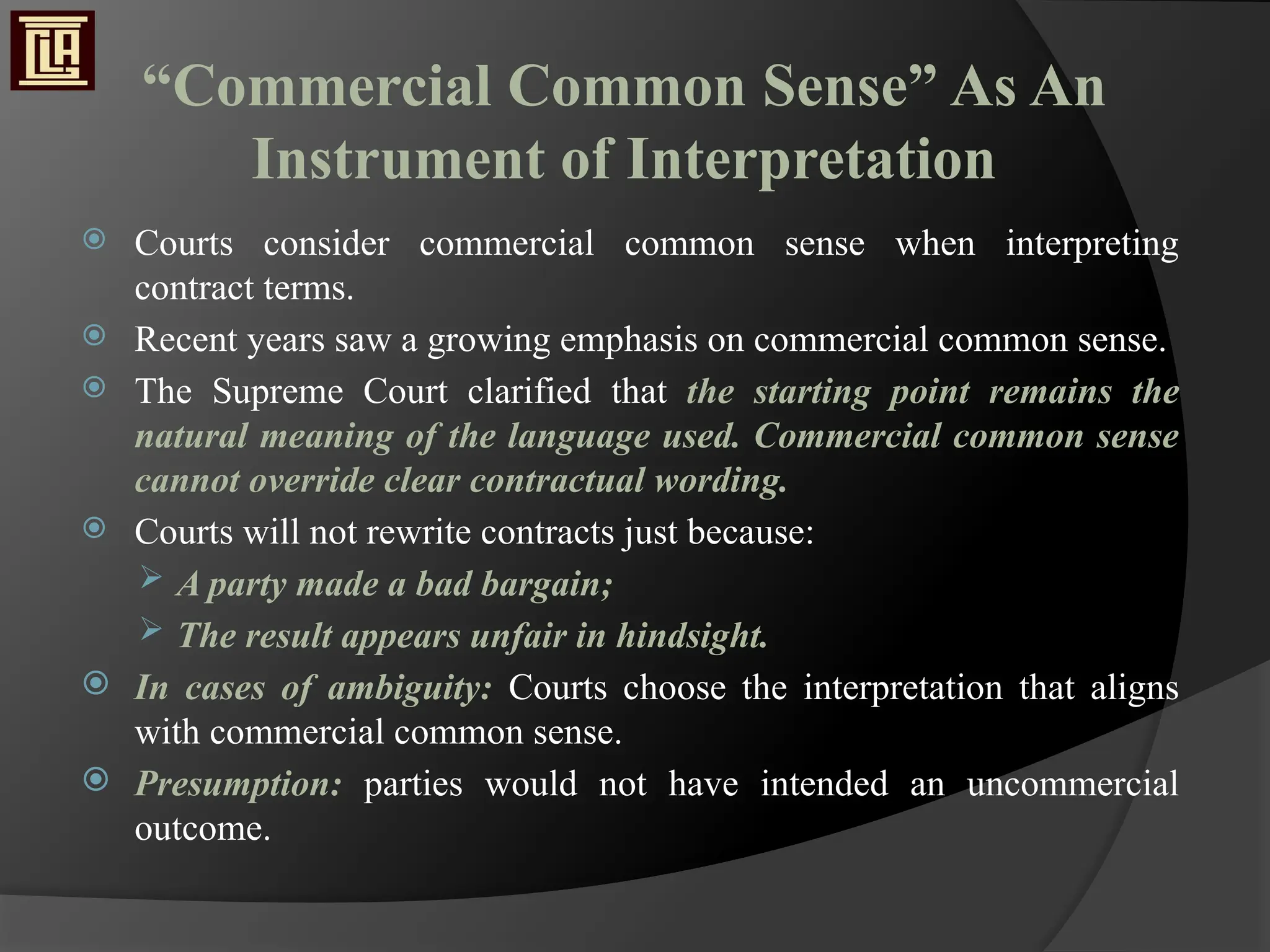 Rules of Contract Interpretation Under UK Law | PPTX