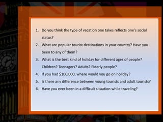 English conversation class 3 travel | PPTX