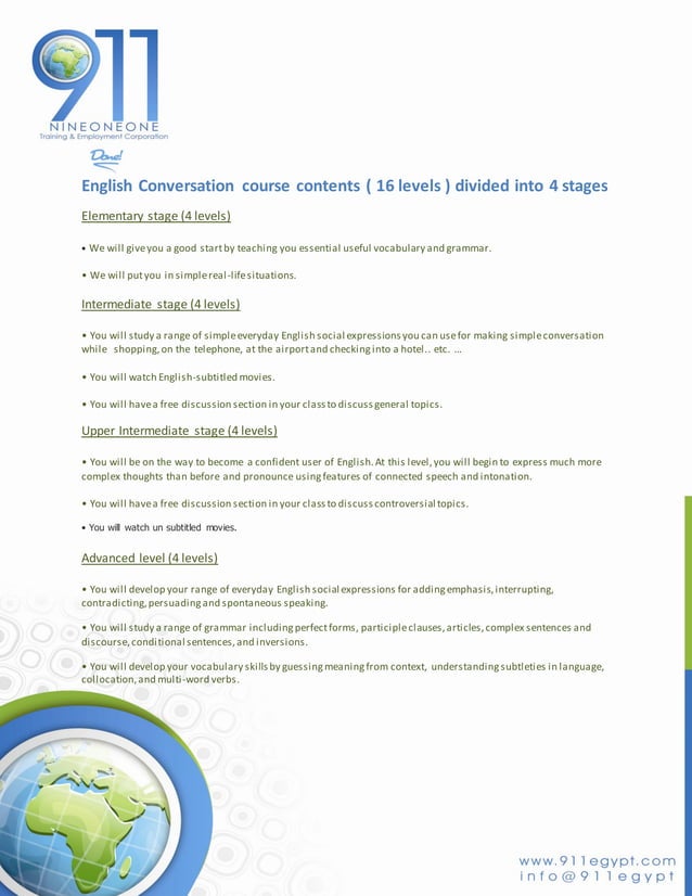 English conversation course | PDF