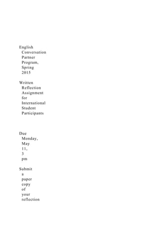 English Conversation Partner Program, Spring .docx