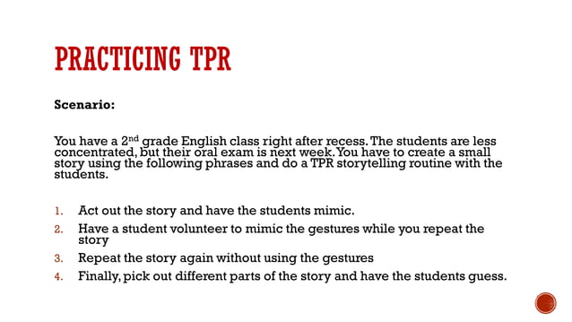 English Seminar - Total Physical Response (TPR) | PPT