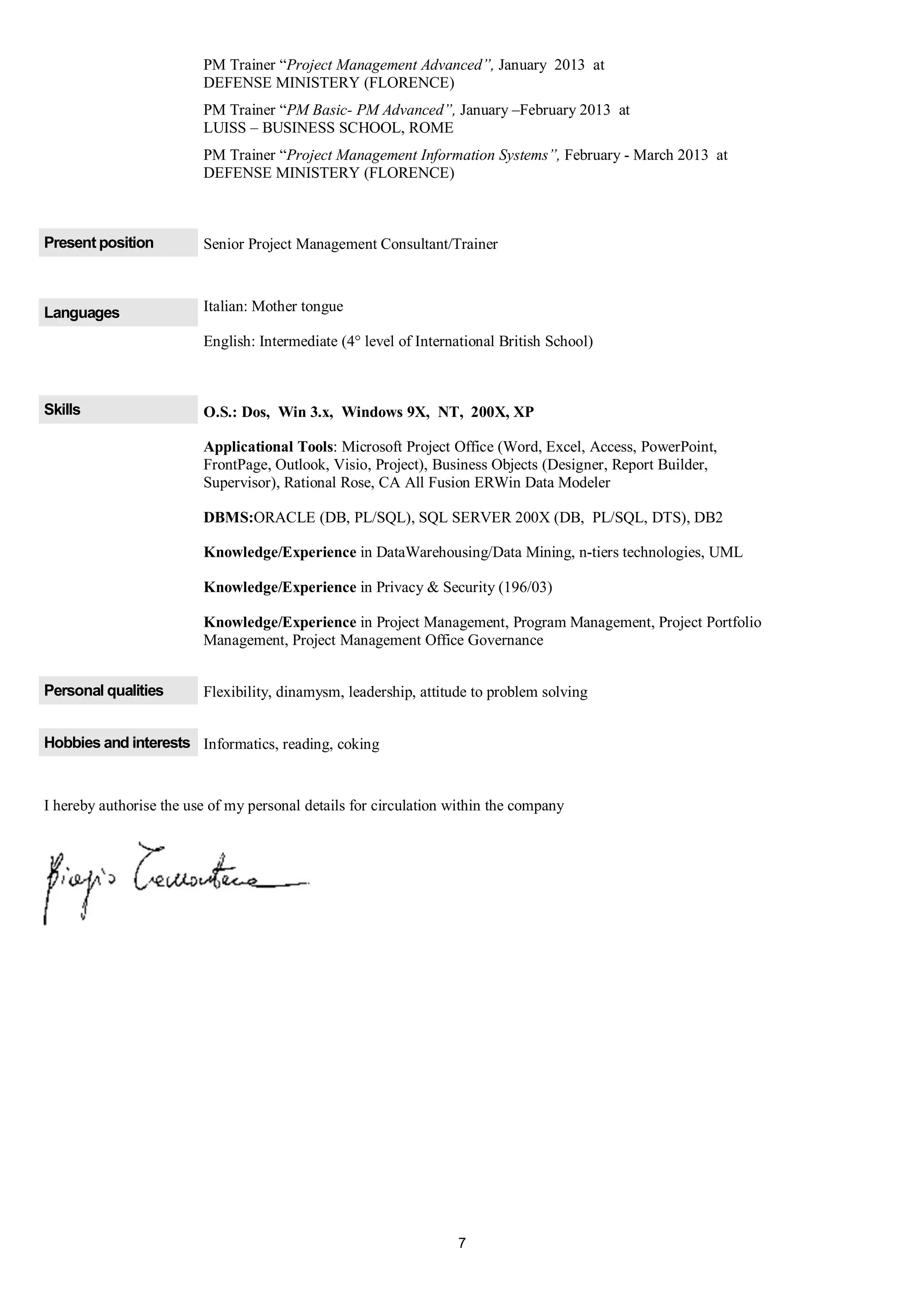 English CV | PDF | Databases | Computer Software and Applications