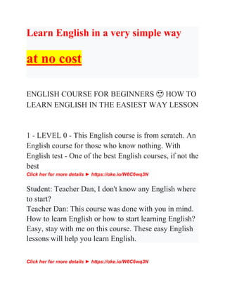 ENGLISH COURSE FOR BEGINNERS - at no cost | PDF