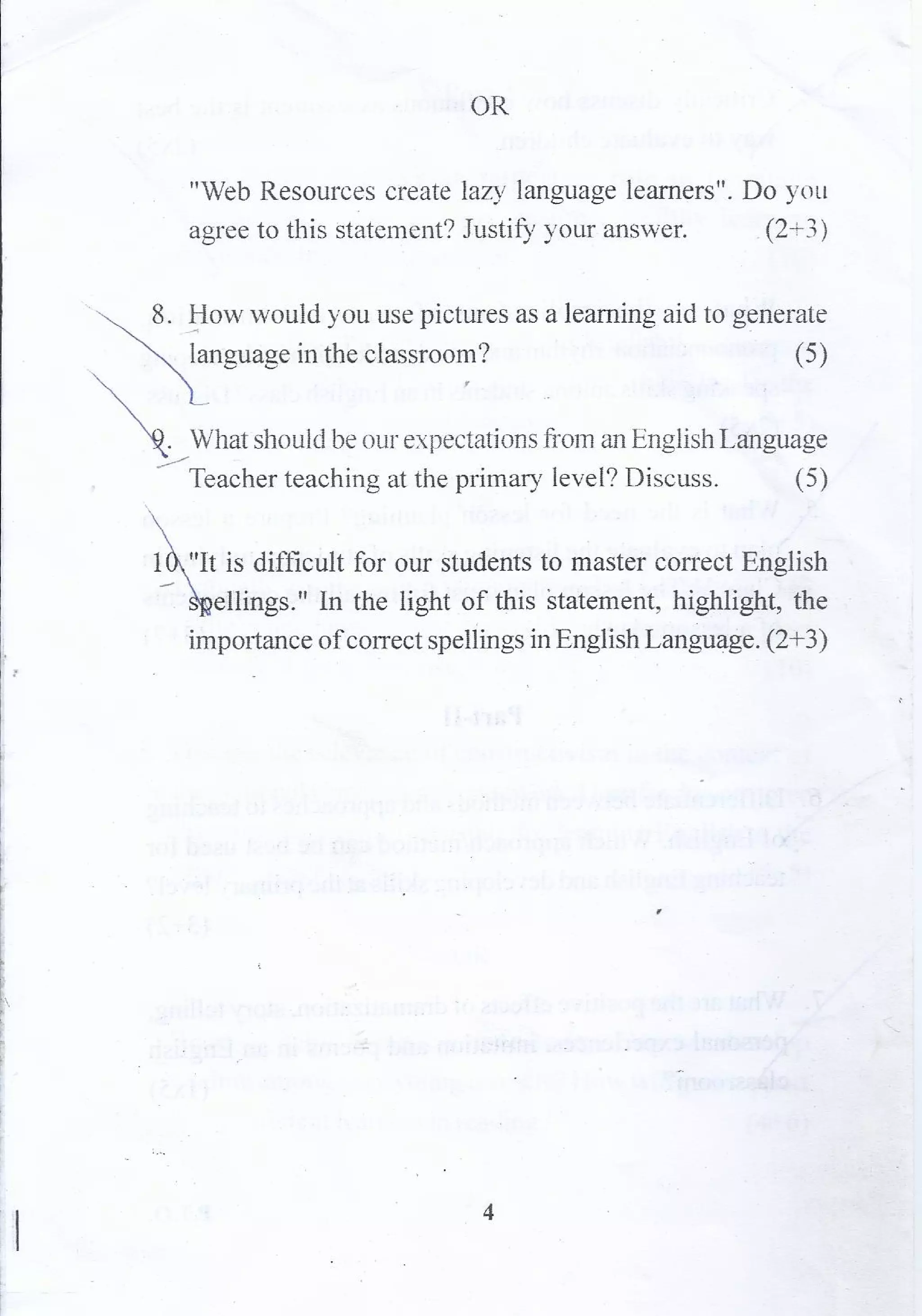 English d.el.ed 1st year paper code-107 | PDF
