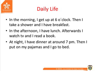 English daily routines | PPTX