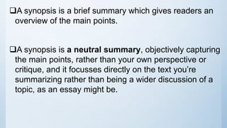 ENGLISH DAY 1. Writing-a-Synopsis.pptx