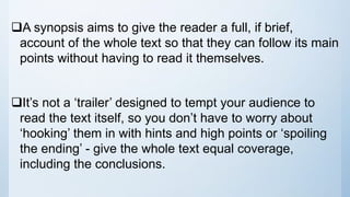 ENGLISH DAY 1. Writing-a-Synopsis.pptx