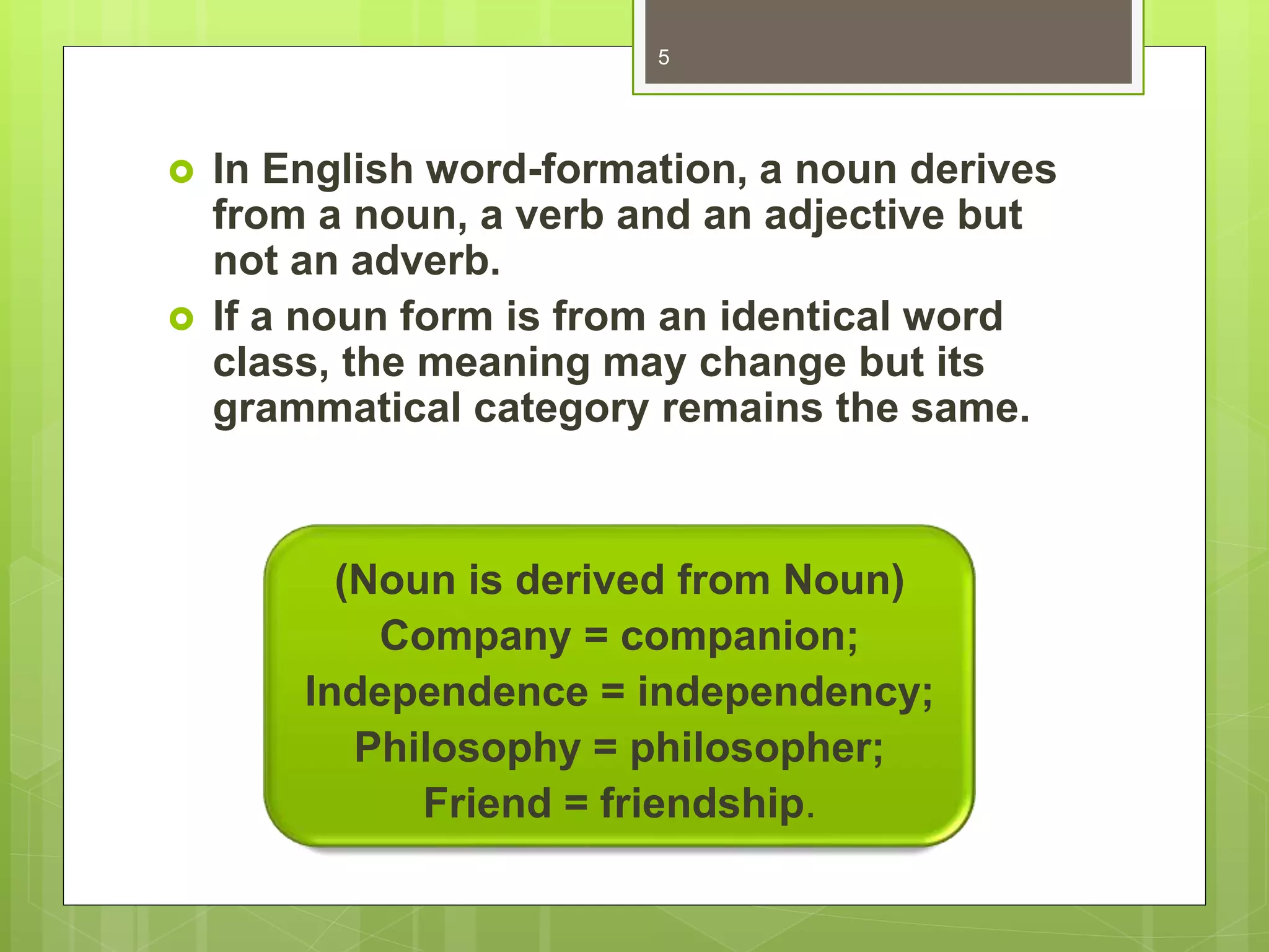 English derivational morphology | PPTX