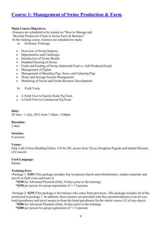 English details of training course in swine farm management | PDF