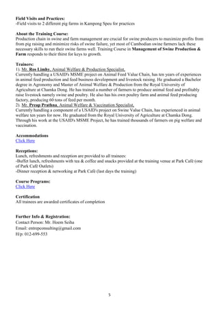 English details of training course in swine farm management | PDF
