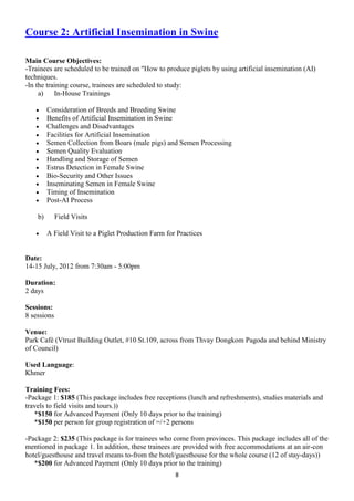 English details of training course in swine farm management | PDF