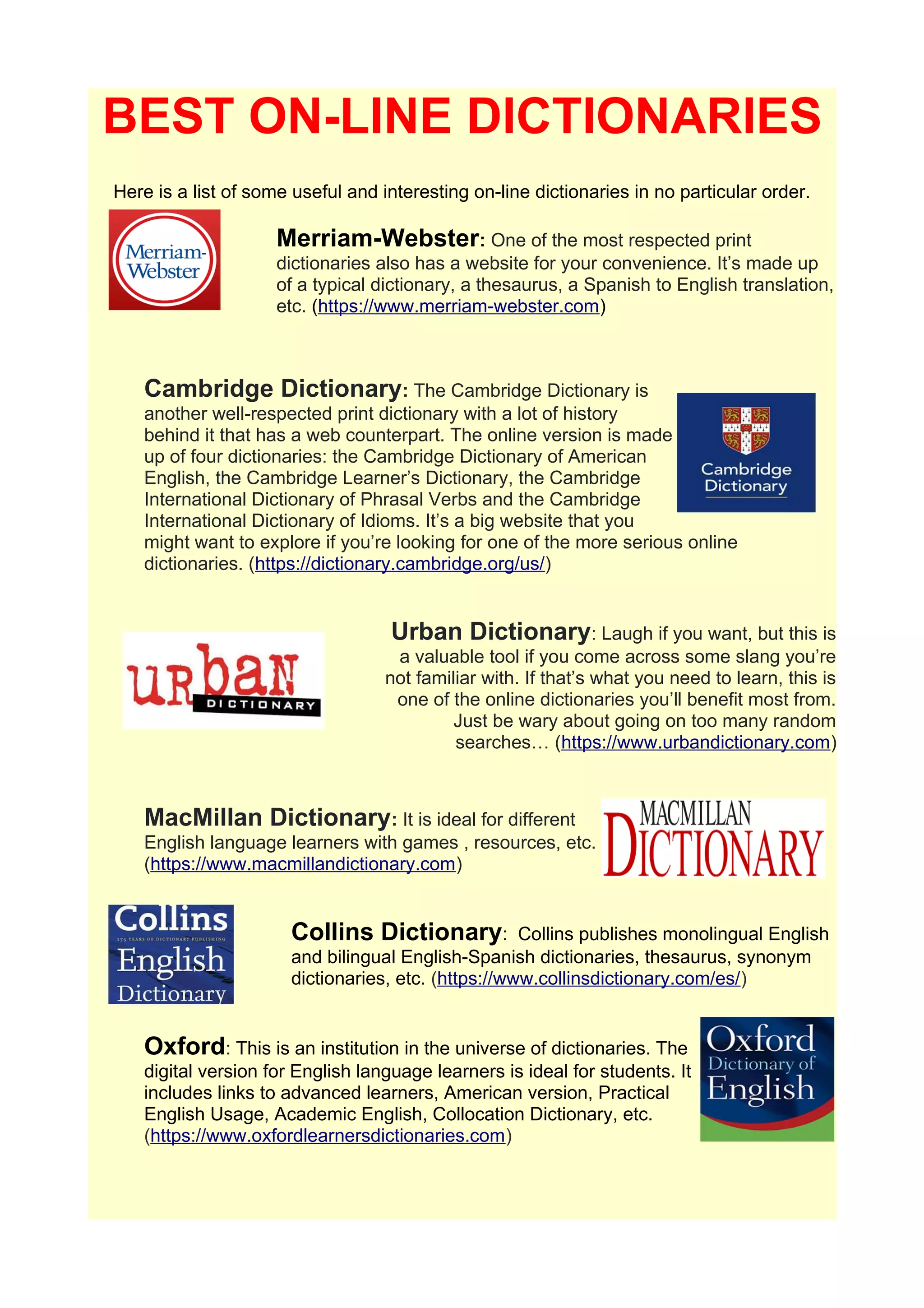 English dictionaries | PDF