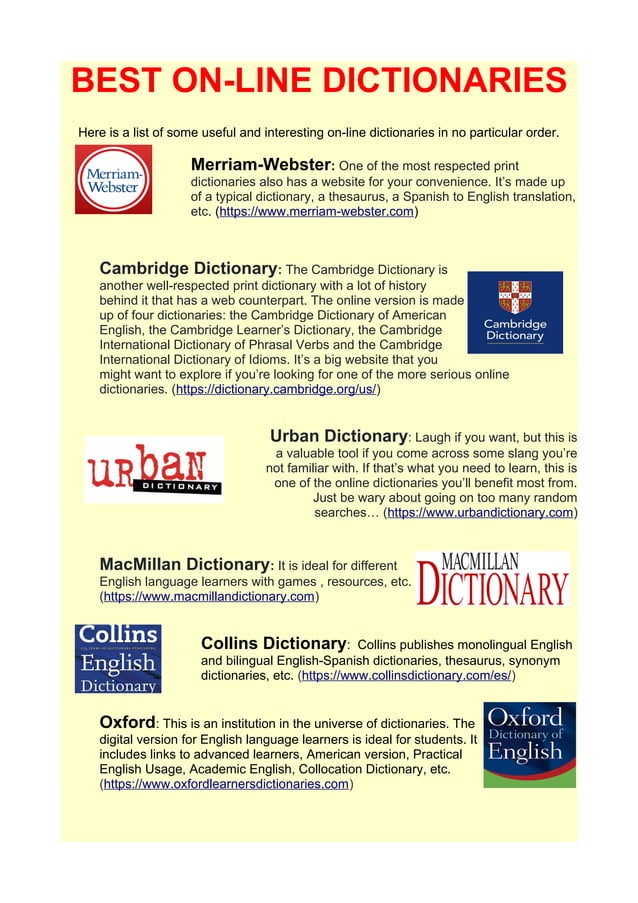 English dictionaries | PDF