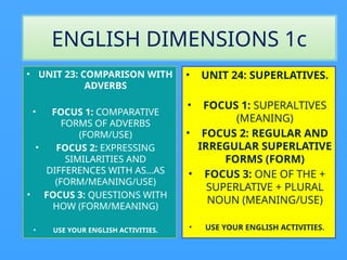 ENGLISH DIMENSIONS 1 ingles programa general | PPTX
