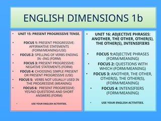 ENGLISH DIMENSIONS B en la enseñanza del idiioma | PPSX