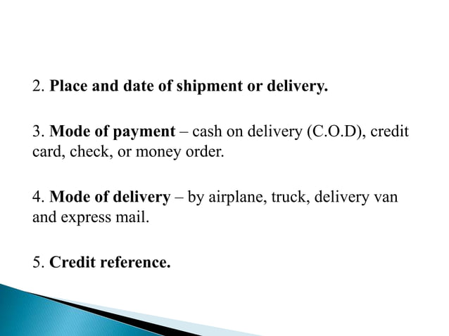 Order, Acknowledgement and Delay in Order Letter | PPT