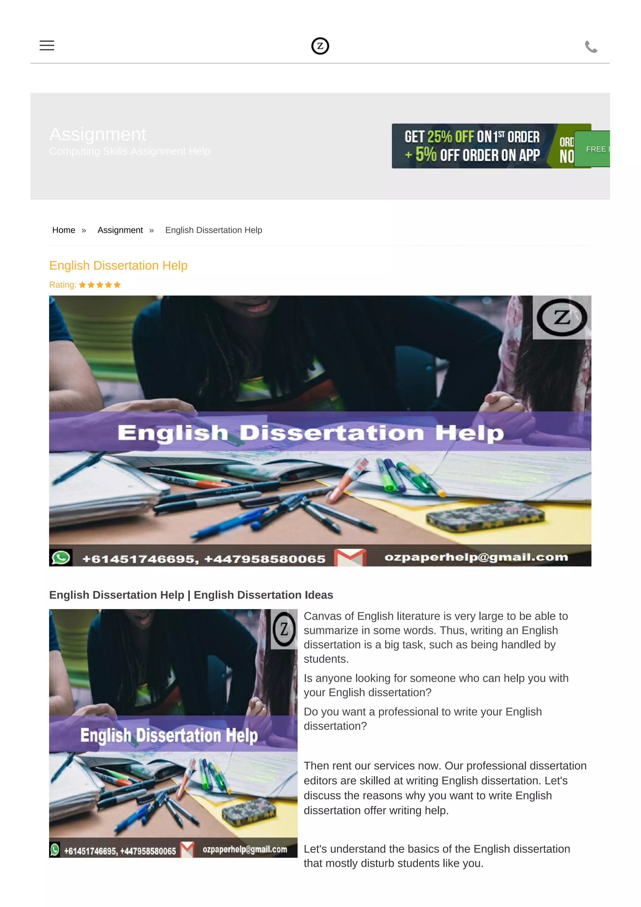 English dissertation help | PDF | Postgraduate Education | College ...