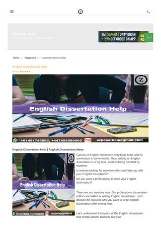 English dissertation help | PDF | Postgraduate Education | College ...
