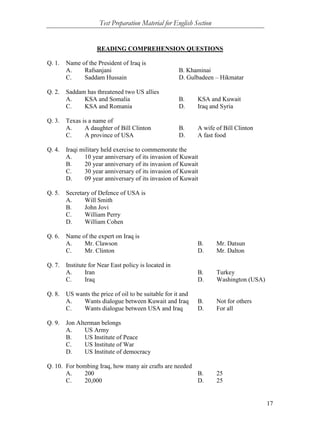 English ebook test preparation material | PDF
