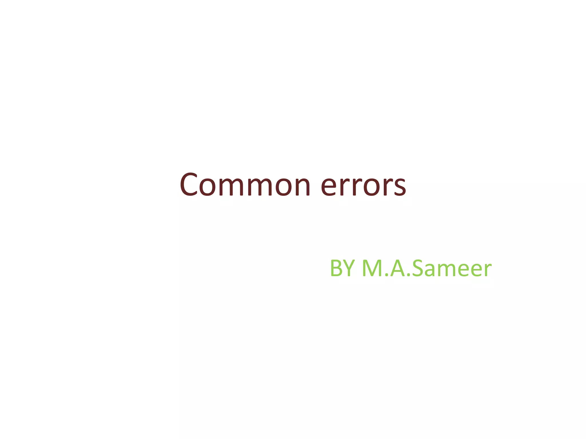 English error and correction | PPTX