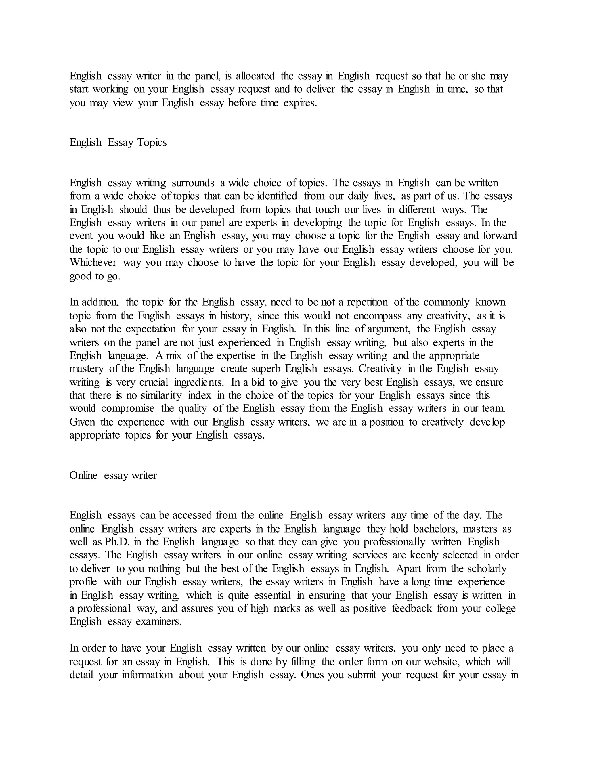 English essay | PDF