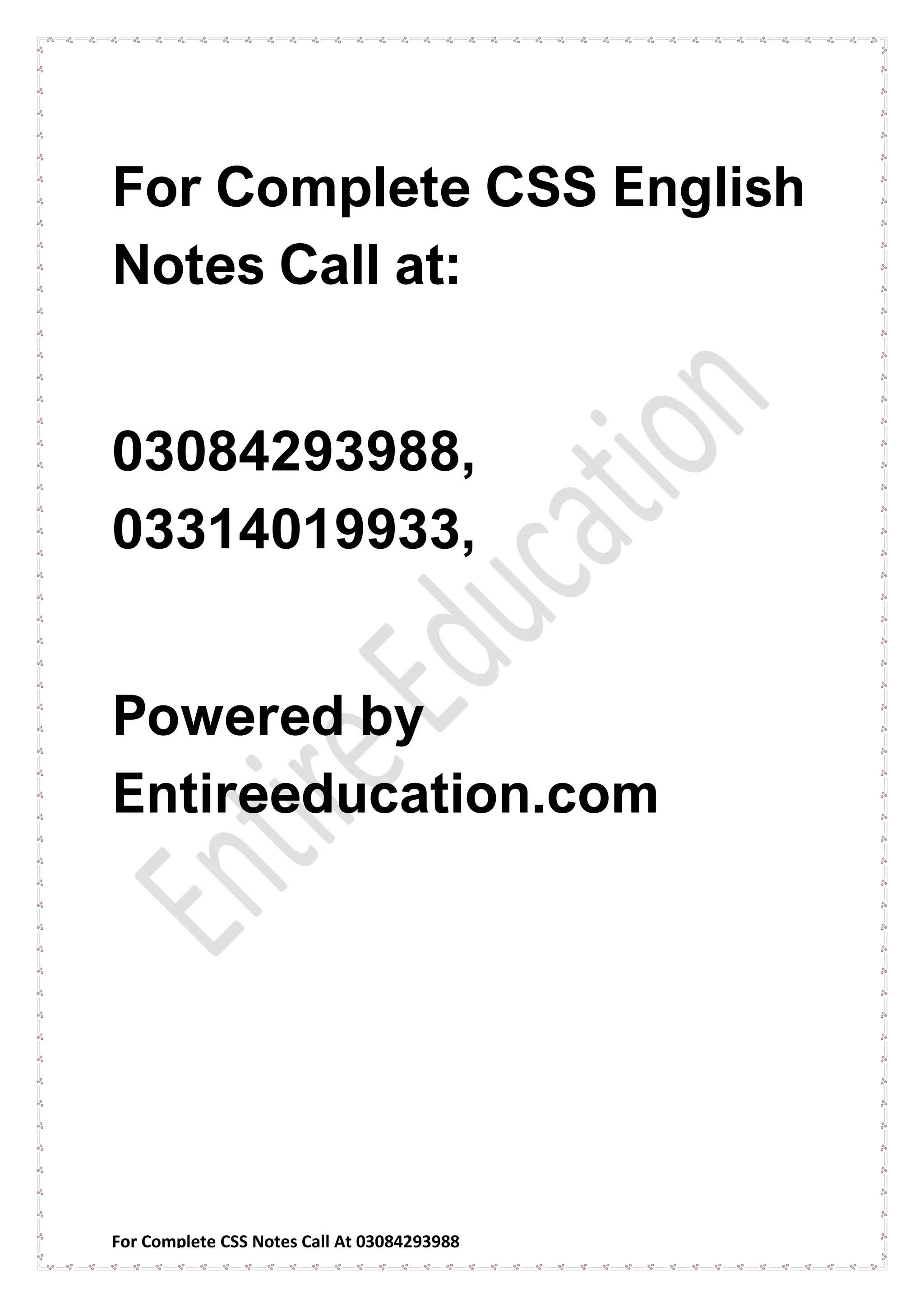 CSS English Essay Notes | PDF