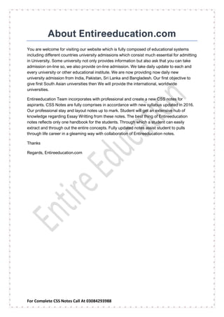 CSS English Essay Notes | PDF