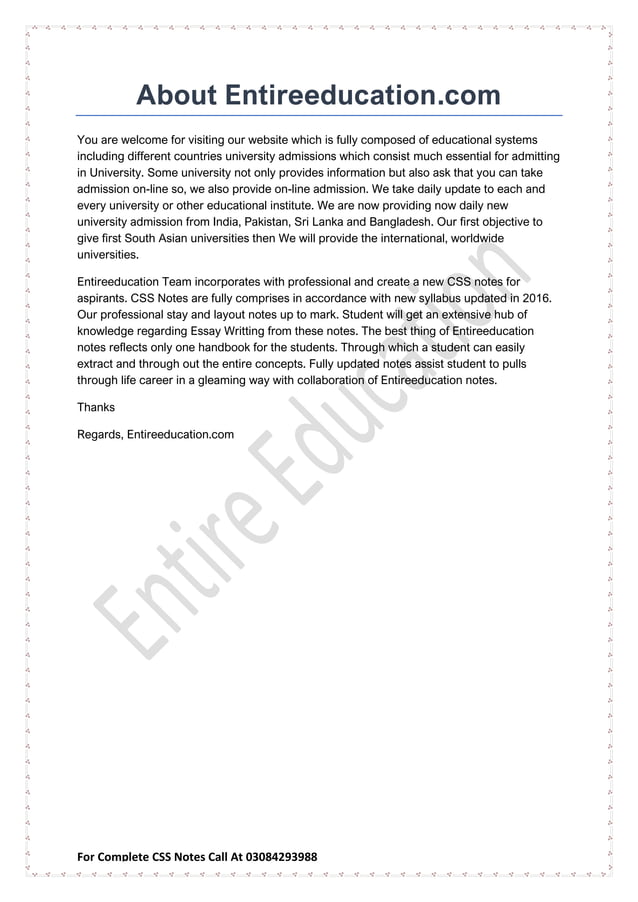 CSS English Essay Notes | PDF