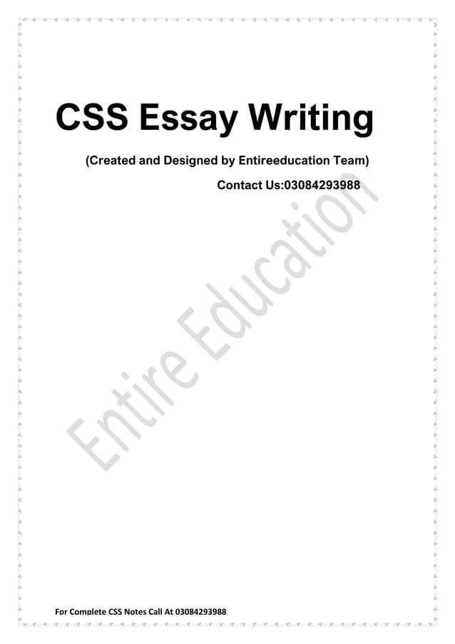 CSS English Essay Notes | PDF
