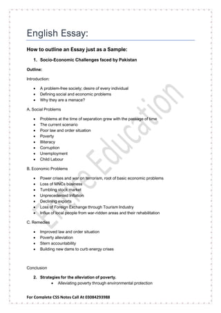 CSS English Essay Notes | PDF