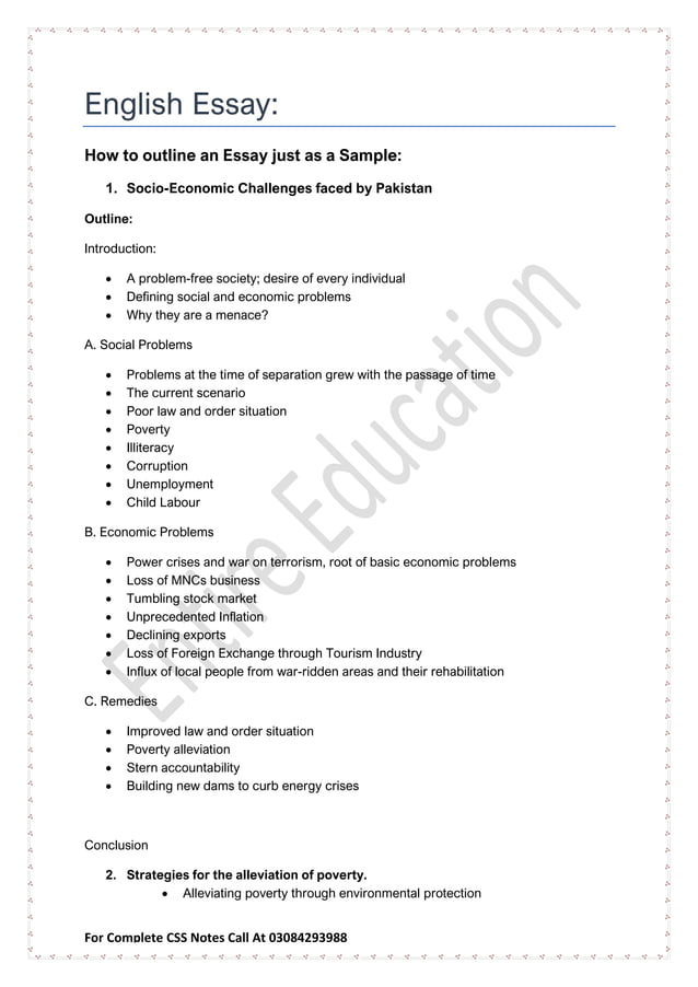 CSS English Essay Notes | PDF