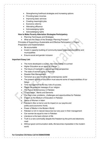 CSS English Essay Notes | PDF