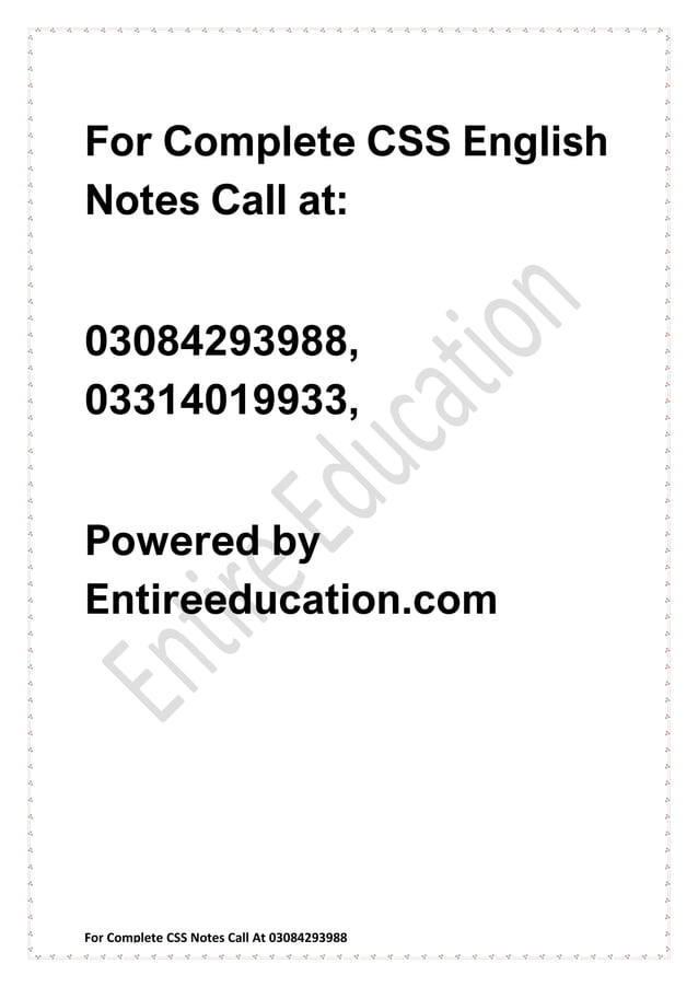 CSS English Essay Notes | PDF