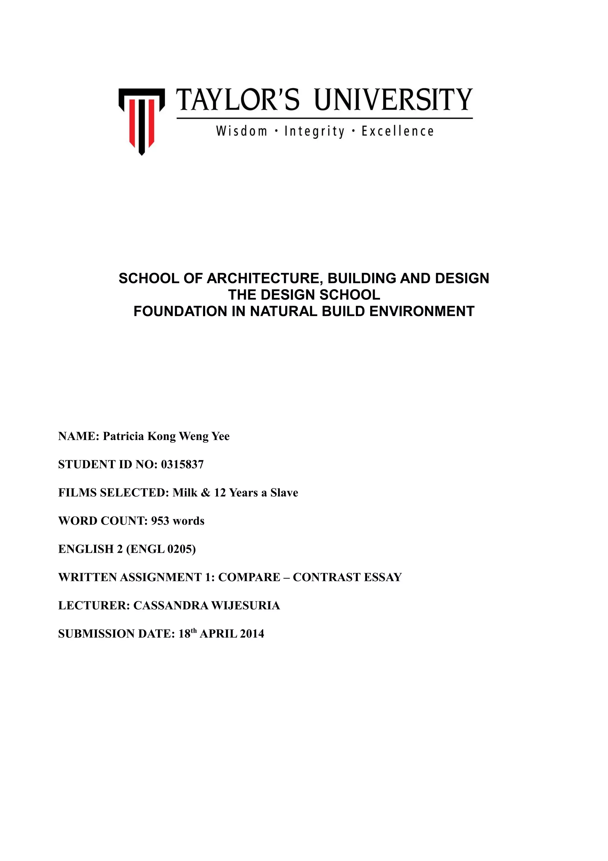 English essay Compare & Contrast btwn two movie genre | DOC