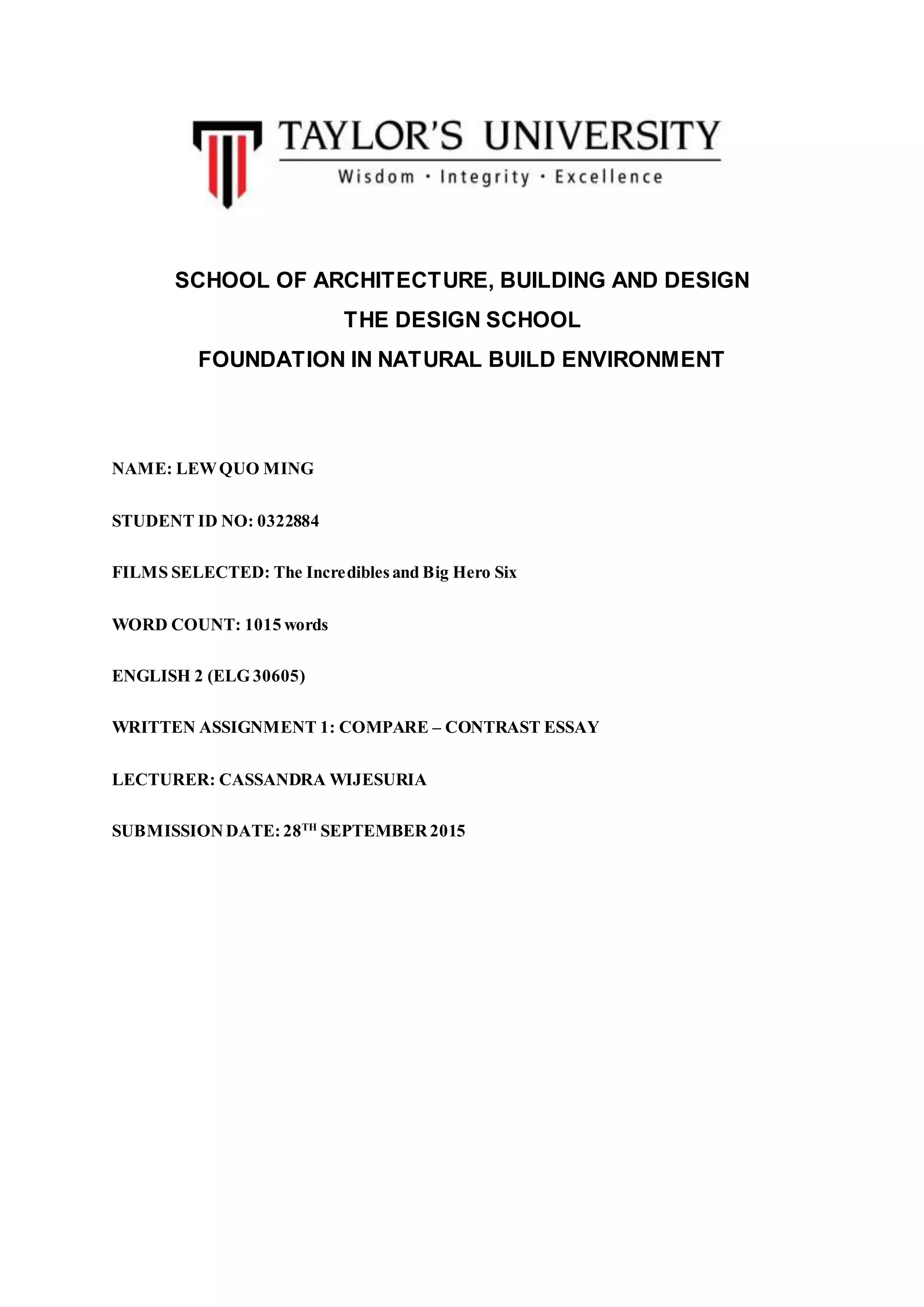 English essay lew quo ming1 | DOCX