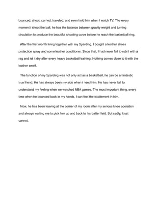 Descriptive / Narrative Essay | RTF | Basketball | Sports